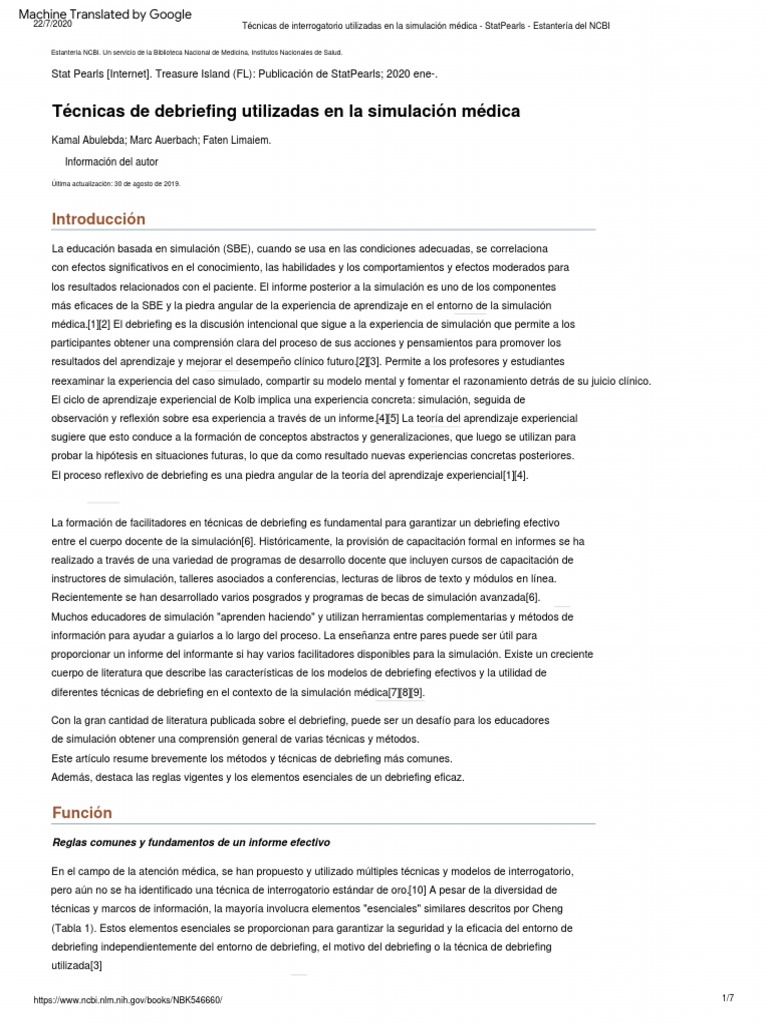 Debriefing Techniques Utilized in Medical Simulation - StatPearls ...