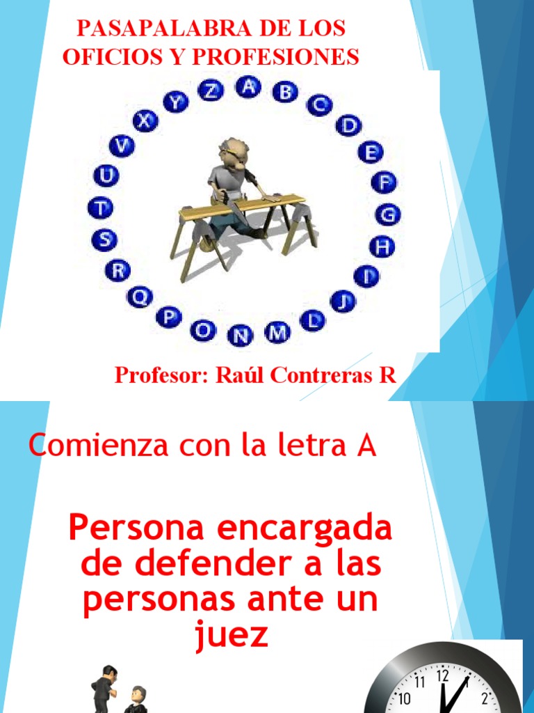 Pasapalabras Oficios y Profesiones | PDF