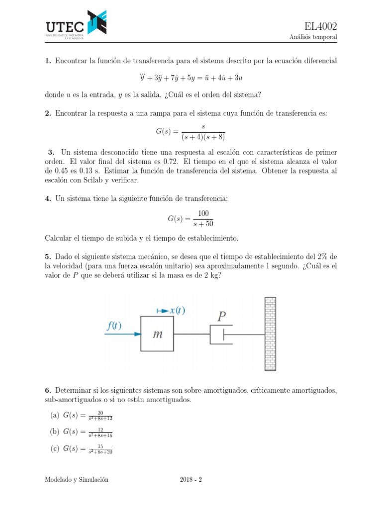 Análisis Temporal Ejercicios | PDF | Ingenieria Eléctrica