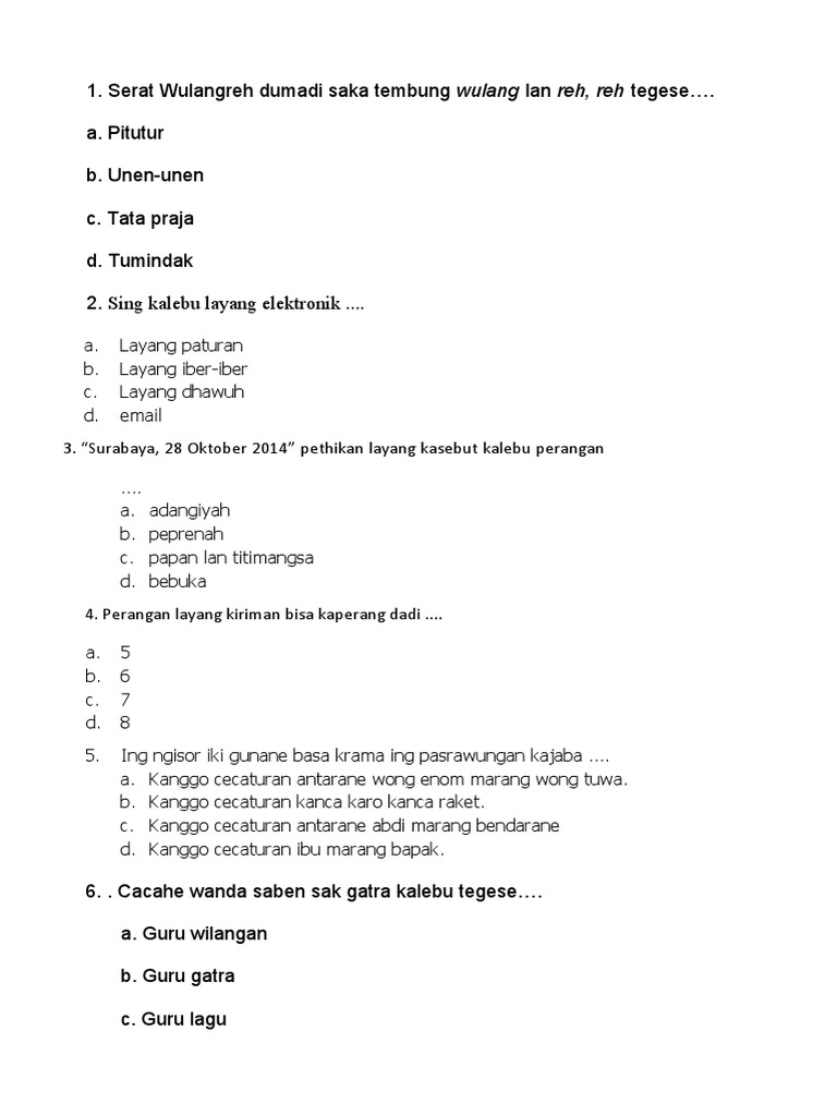 Soal Uh Genap 1 | PDF