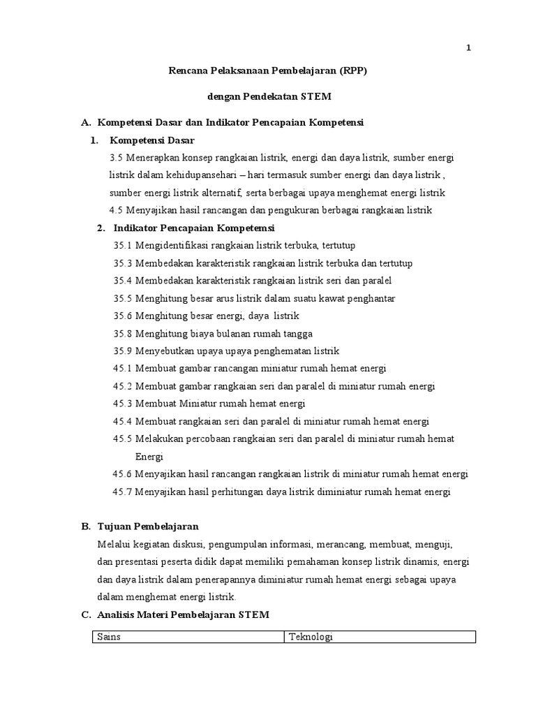 RPP Inkuiri Berbasis Stem | PDF