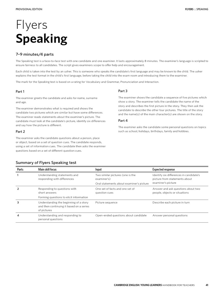 Key Flyer Speaking Chapter 1 | PDF | Question | Human Communication