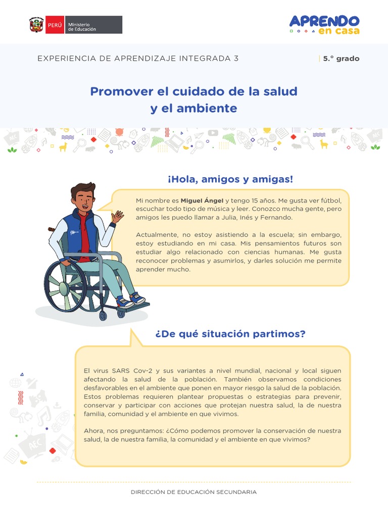 Exp3 Secundaria 5 Exploramos 01 BMiexperienciadeaprendizajemoslacampanadesalud | PDF ...