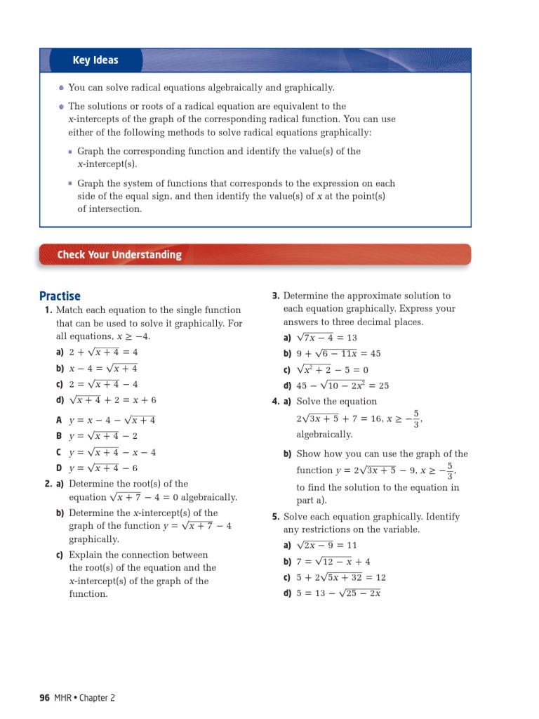 McGraw Hill Ryerson Advanced Functions 12 | PDF | Function (Mathematics) | Equations