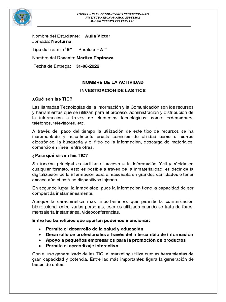 TICS | PDF | Tecnología de información y comunicaciones | Almacén de datos