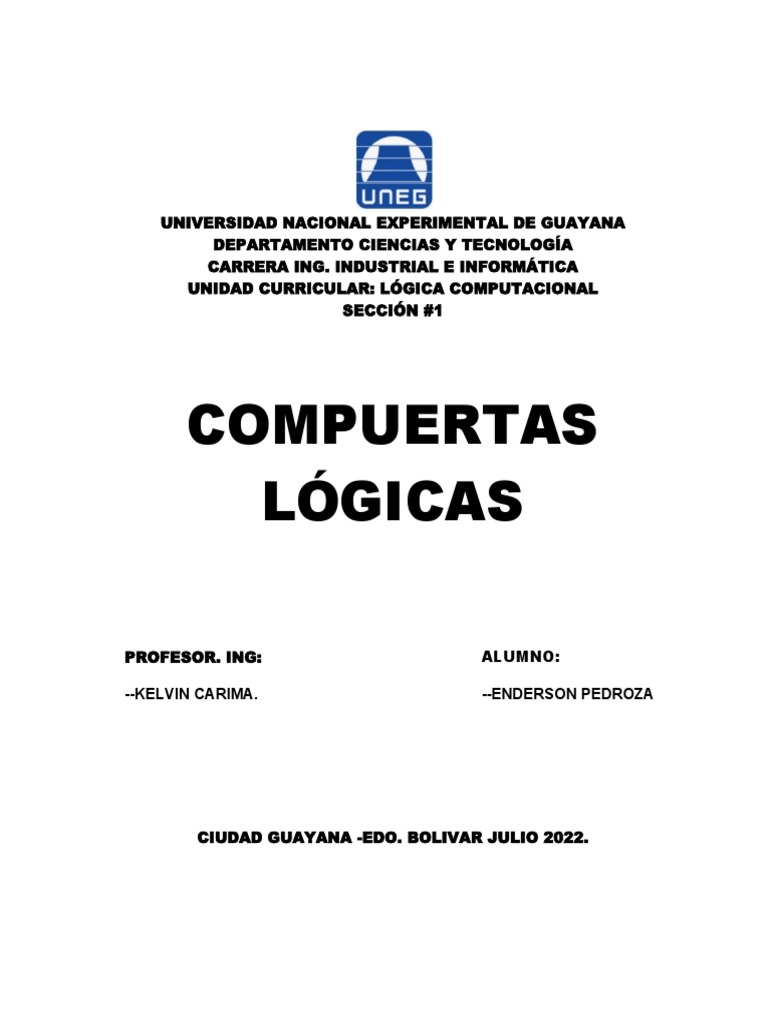Compuertas Lógicas: Definición y Uso | PDF | Puerta lógica | Electrónica
