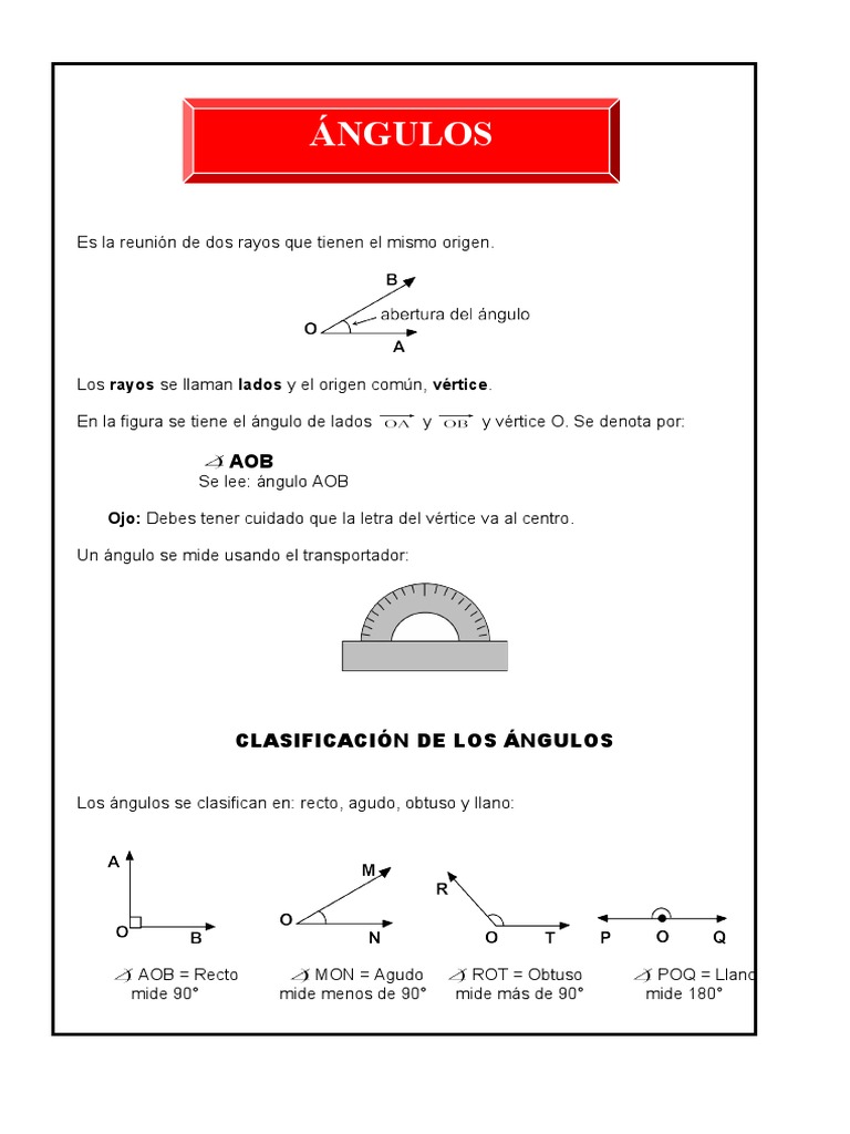 Los Ángulos Y Su Clasificación Para Cuarto Grado De Primaria – KVCV