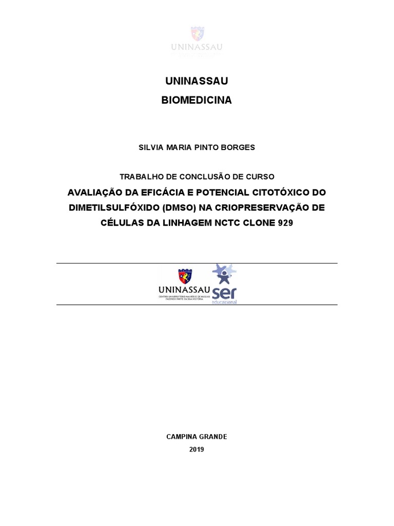 TCC 2 Silvia Borges - Versão 2 | PDF | Membrana celular | Osmose