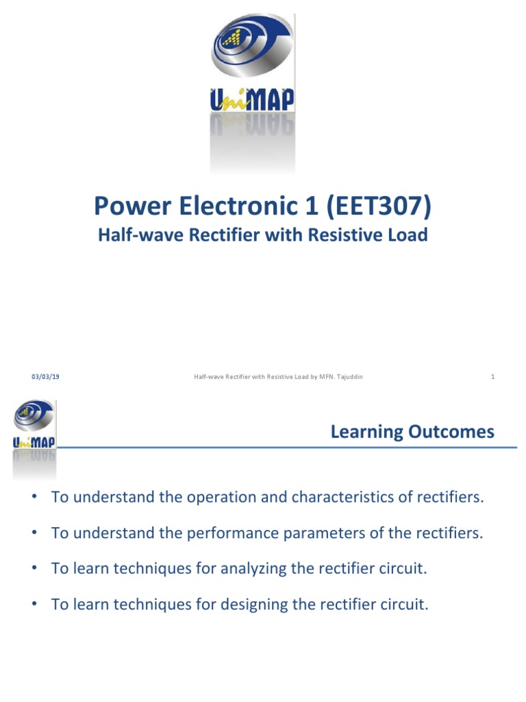 1 Half-Wave Rectifier With R Load | PDF | Rectifier | Power Electronics