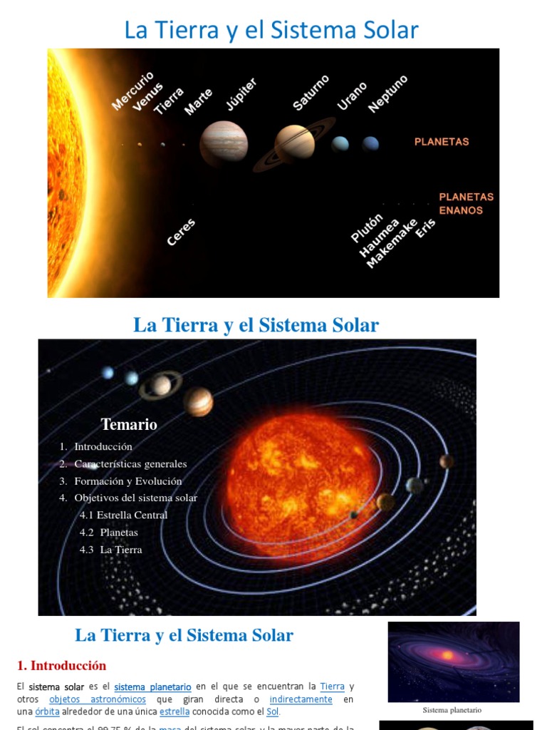 Un recorrido por el sistema solar: características de la Tierra y su ... Un recorrido por el sistema solar: características de la Tierra y su ...