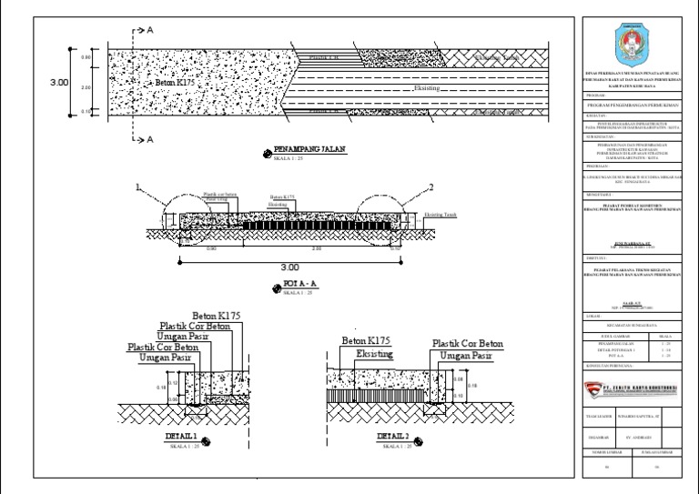 Penampang Jalan: Eksisting Tanah Pasir Urug Plastik CB | PDF