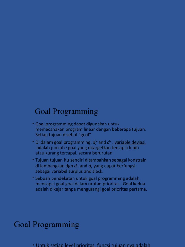 Goal Programing ITS | PDF | Komputer