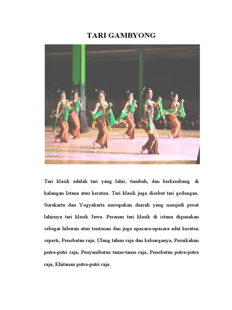 Tari Gambyong | PDF | Seni