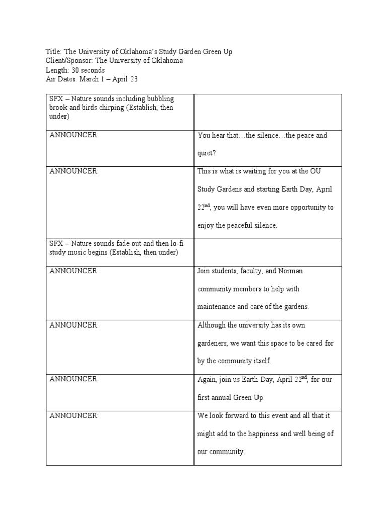 Radio Script Final | PDF