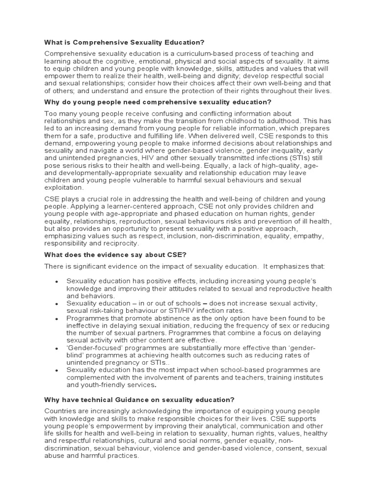 Cse Narrative Report Pdf Sex Education Human Sexuality