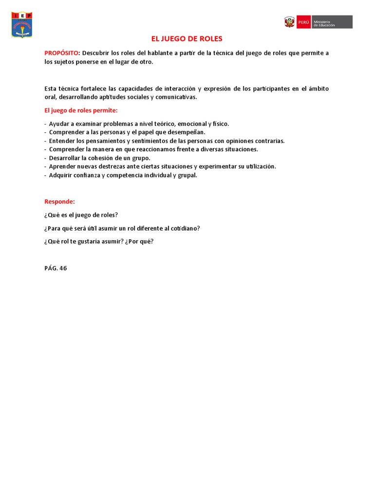 El Juego de Roles | PDF