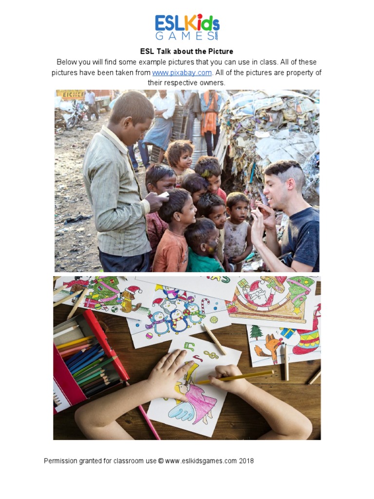 ESL Picture Talk Examples | PDF