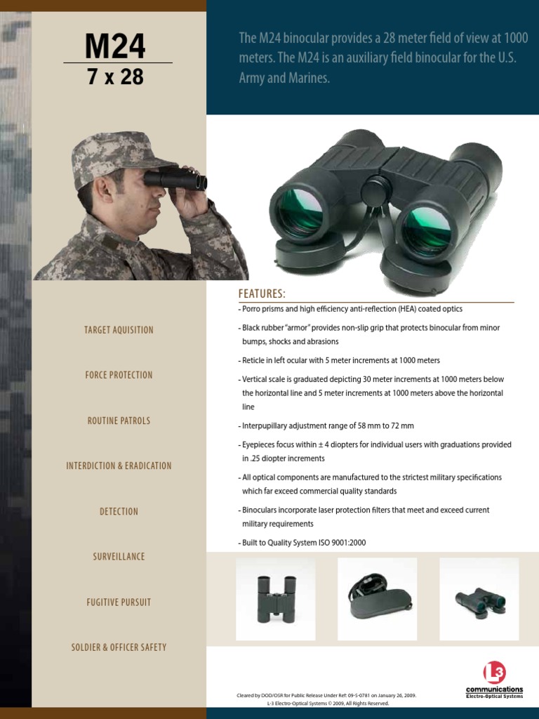 L-3 EOS M24 Specification Sheet | PDF | Optics | Equipment