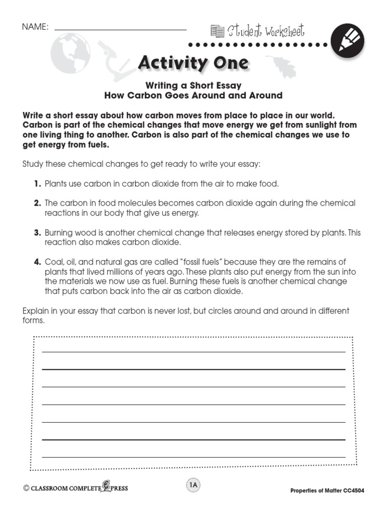 Activity One: Student Worksheet | PDF | Fuels | Mixture