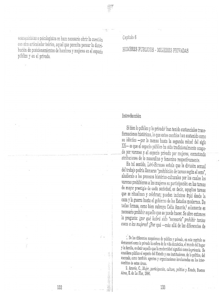 Fernández, A. M. Hombres Públicos-Mujeres Privadas | PDF