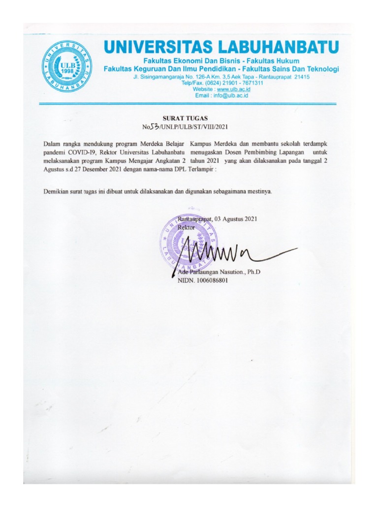 Surat Tugas DPL KM2 | PDF