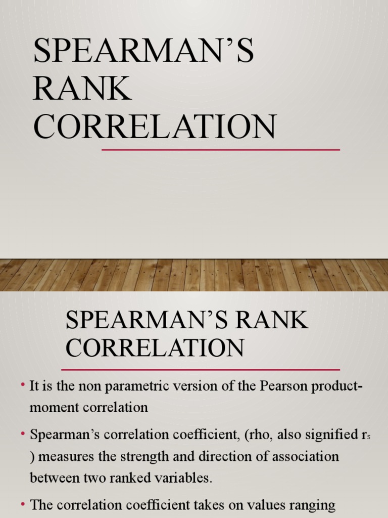 Spearman's Rank Correlation | PDF | Spearman's Rank Correlation ...