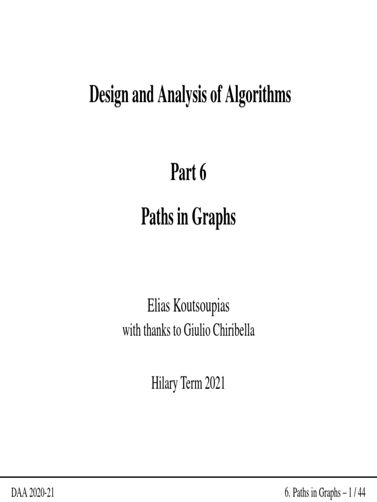 paths | PDF | Algorithms | Graph Theory
