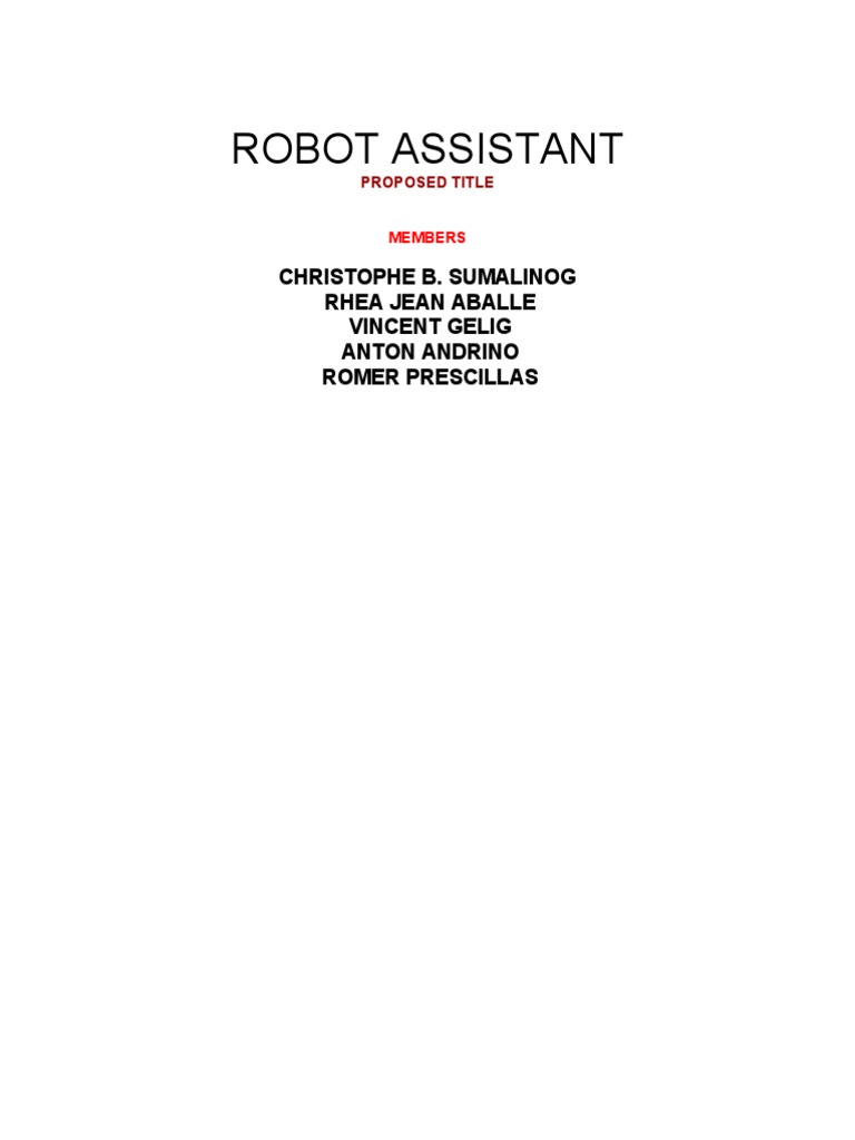 Robot Assistant Pdf