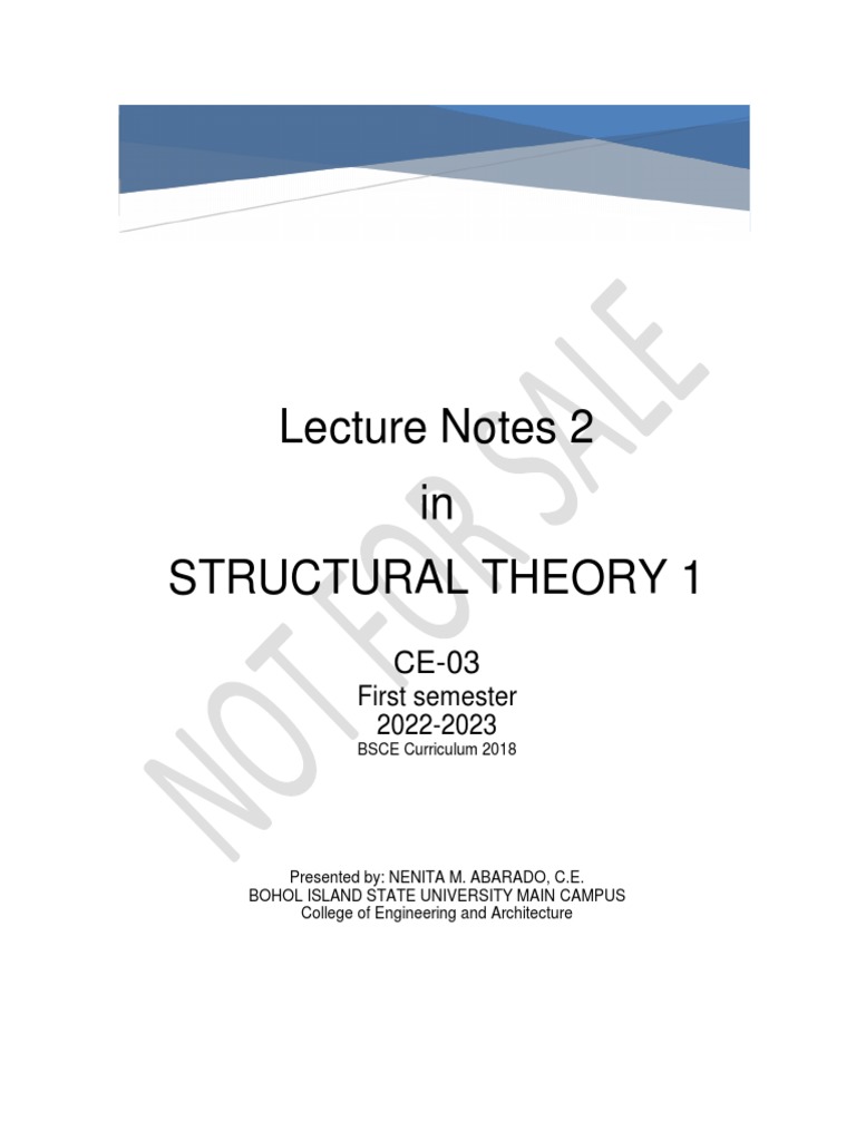 Lecture Notes 2 Structural Theory | PDF | Structural Load | Framing ...