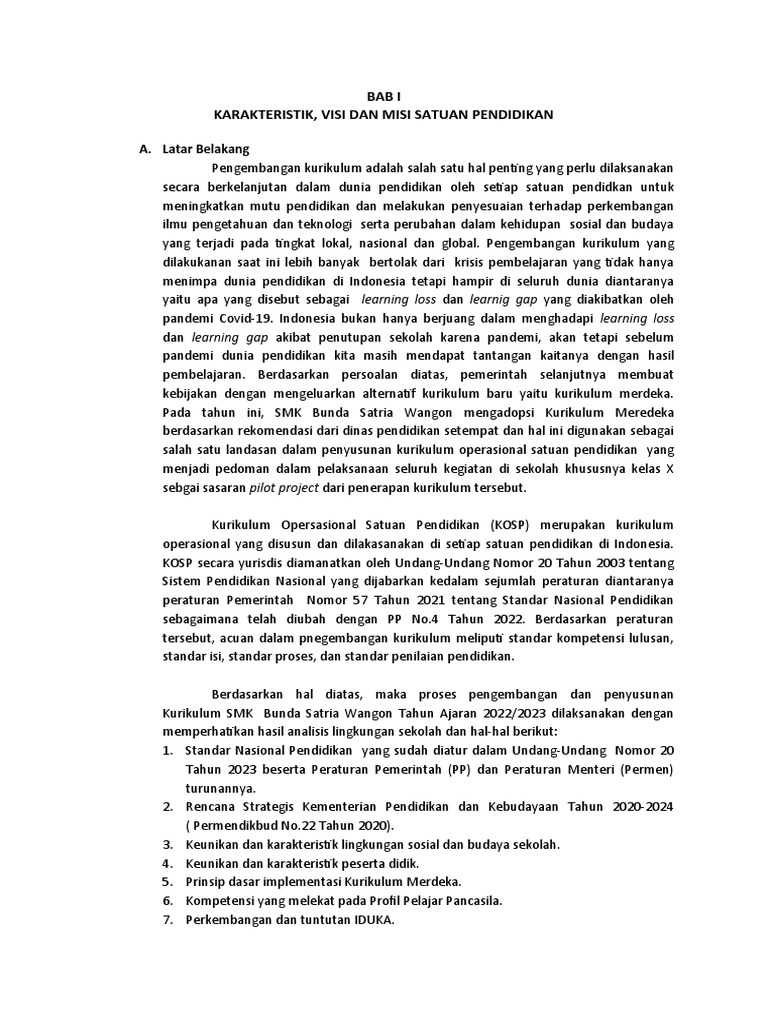 Kos SMK Bunda Satria 2022-2023 Meredaka | PDF | Bisnis