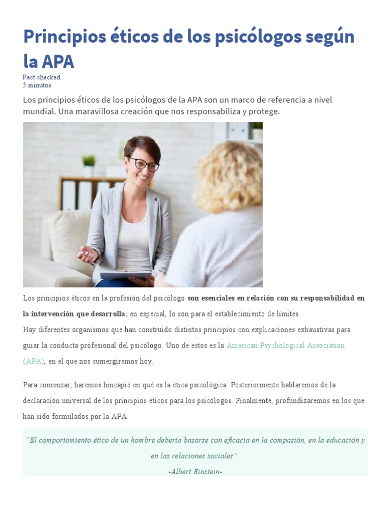 Codigo de Etica de La Apa | PDF | Sicología | Comportamiento