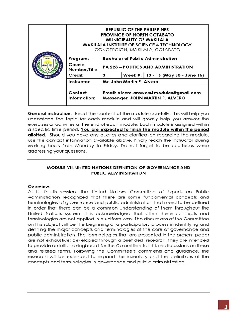 Module 7 - Politics and Administration | PDF | Governance | Capacity Building