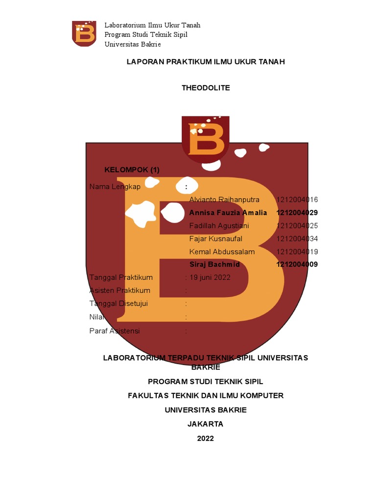 Praktikum Theodolite: Pengukuran Tanah | PDF | Metode & Bahan Ajar ...