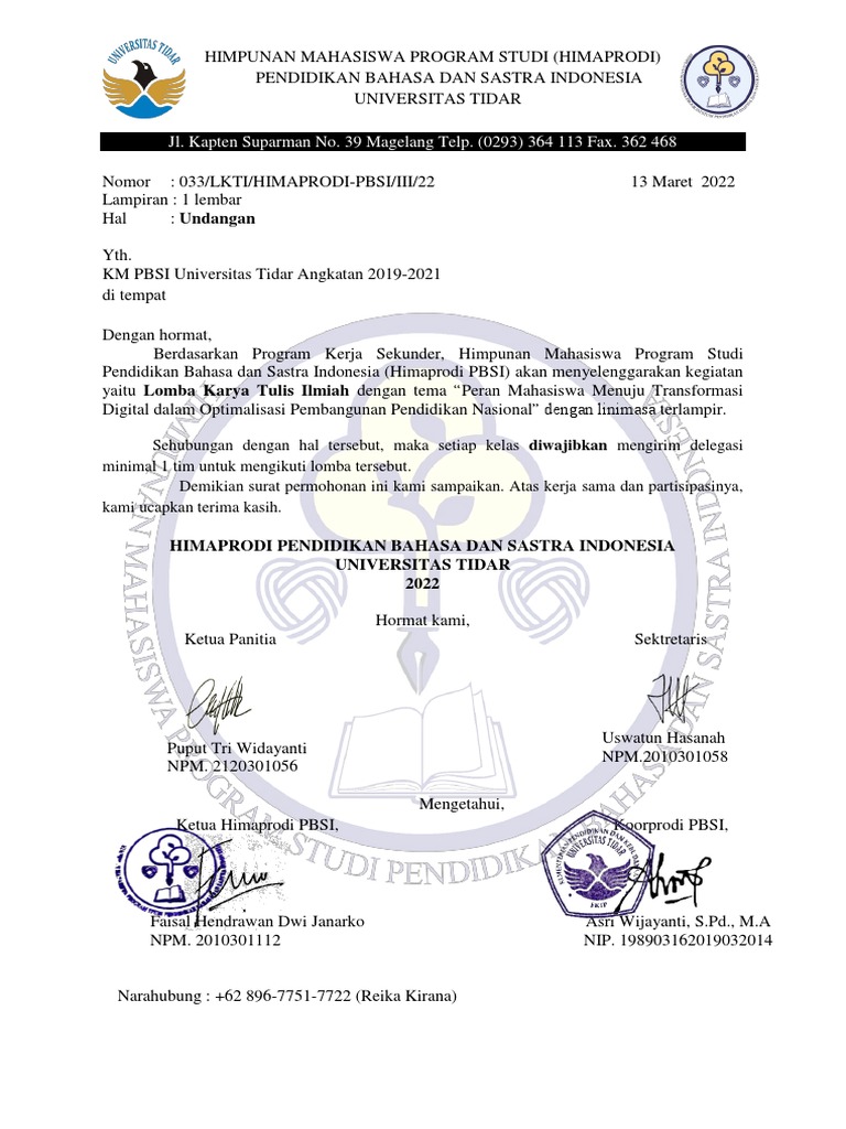 033-Surat Undangan KM PBSI | PDF