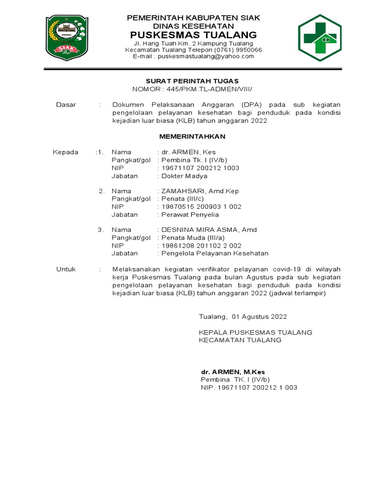 Surat Tugas 2022 | PDF