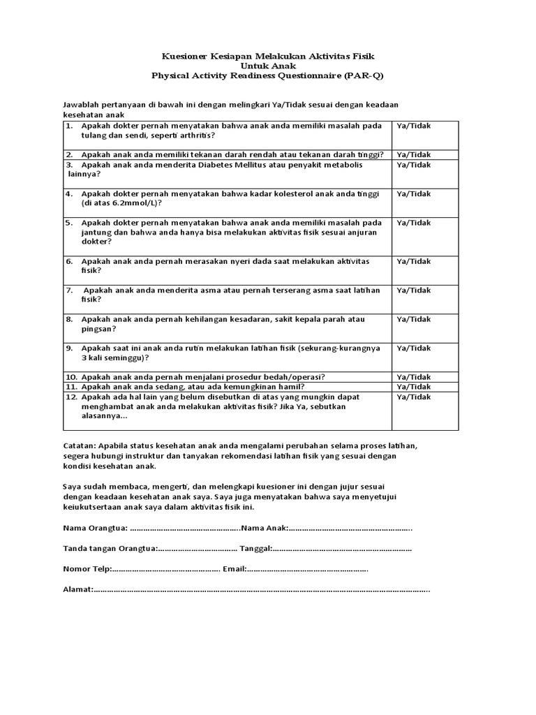 Par Q Test Anak Sekolah | PDF