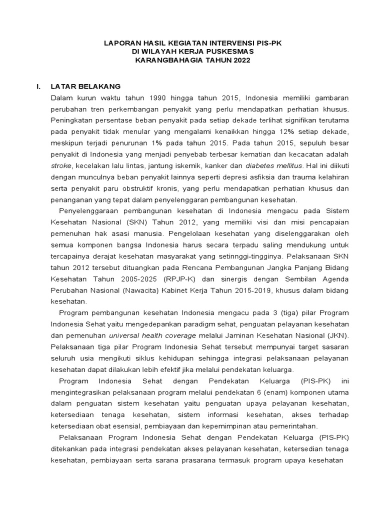 Laporan Hasil Kegiatan Intervensi Pispk | PDF | Pengembangan Diri