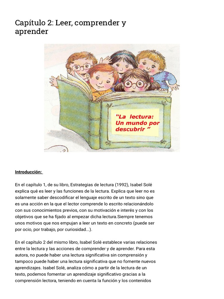 Leer, Comprender y Aprender: Estrategias | PDF | Aprendizaje | Comprensión lectora