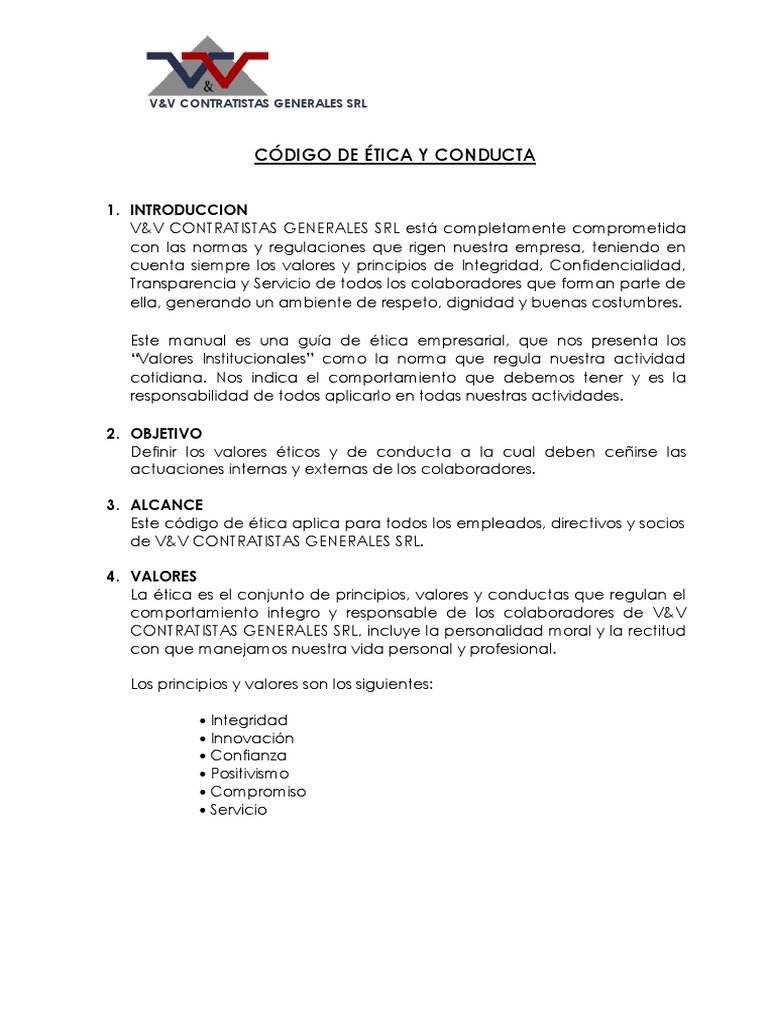 Código de Ética y Conducta | PDF | Comportamiento | Business