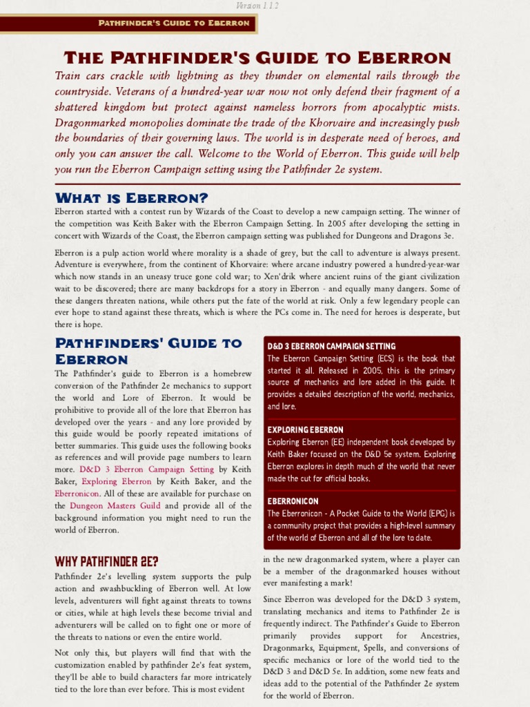 Pathfinders' Guide To Eberron | PDF | Elf (Dungeons & Dragons) | Dwarf ...
