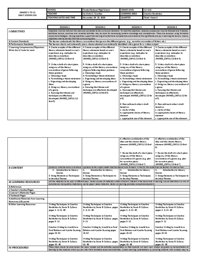 CN Week 4 Q3 | PDF | Teaching Method | Learning