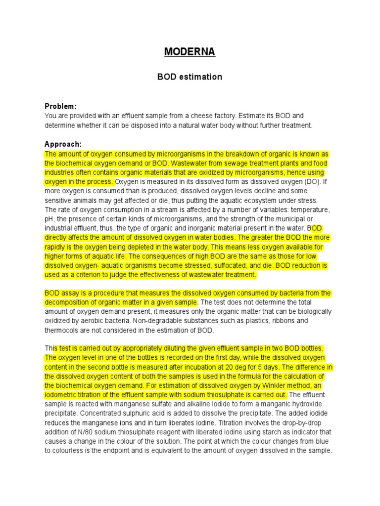 Bod Estimation | PDF | Sewage Treatment | Titration