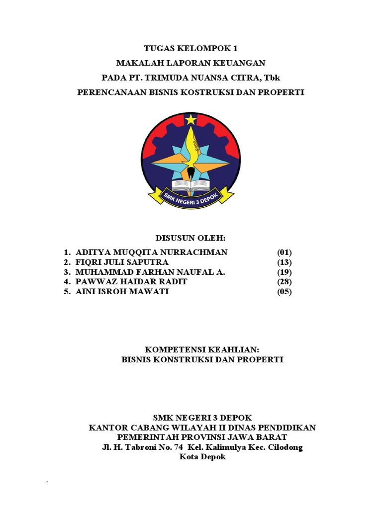 Laporan Keuangan PT. TRIMUDA NUANSA CITRA, Tbk | PDF