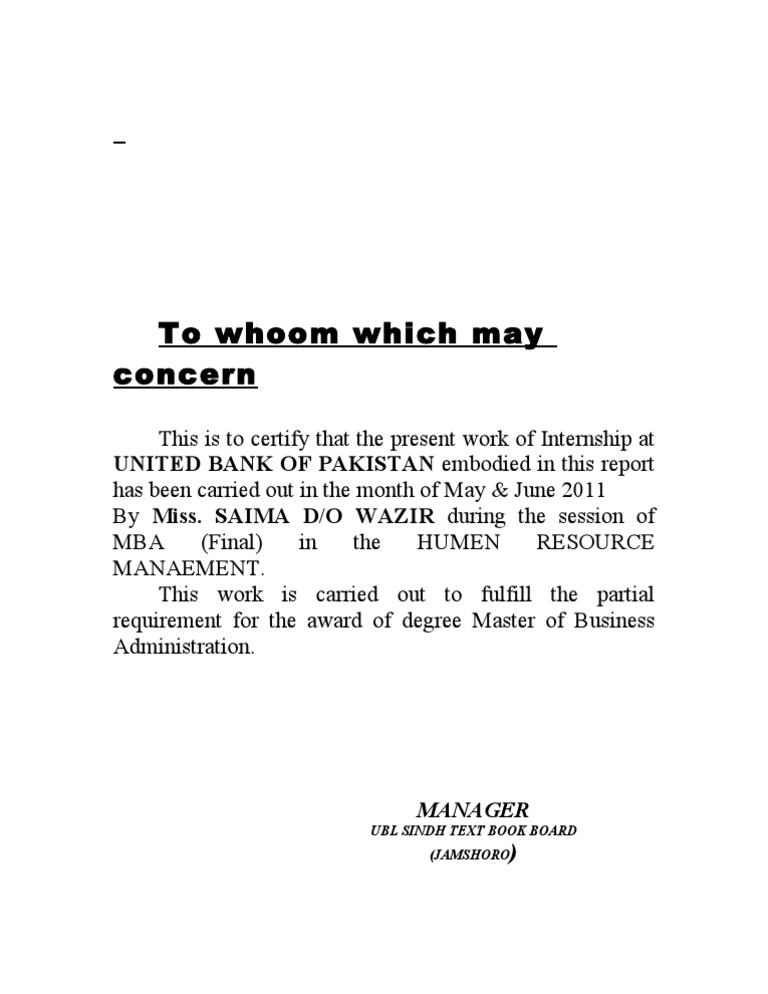 To Whoom Which May Concern | PDF | Business