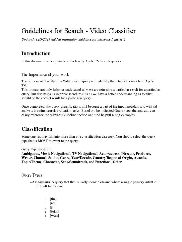 Guidelines For Search - Video Classifier | PDF | Information Retrieval ...