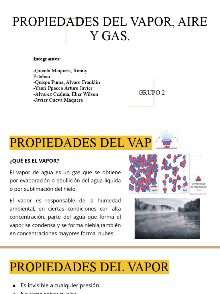Propiedades de los estados de la materia | PDF | Gases | Vapor de agua
