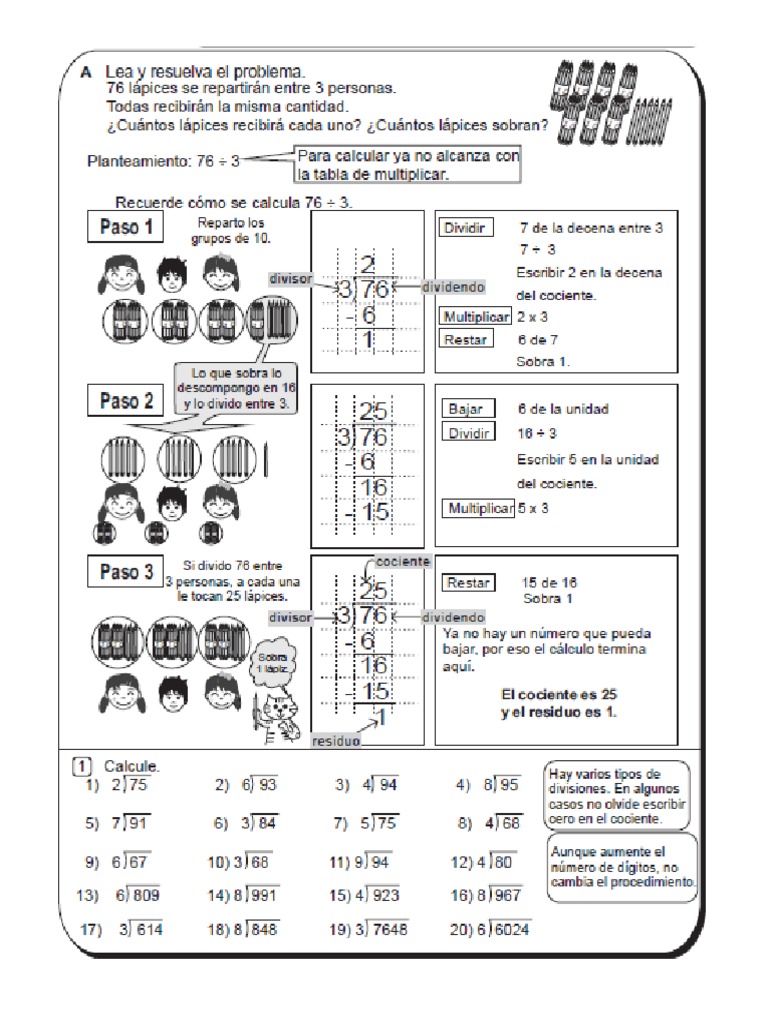 LA DIVISION ACTIVIDADES EJERCICIOS PRACTICOS | PDF