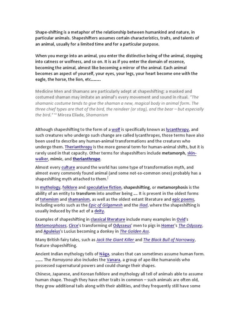 Shapeshifting | PDF | Shapeshifting