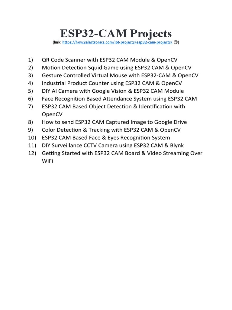 ESP32 CAM Projects | PDF | Image Scanner | Modular Programming