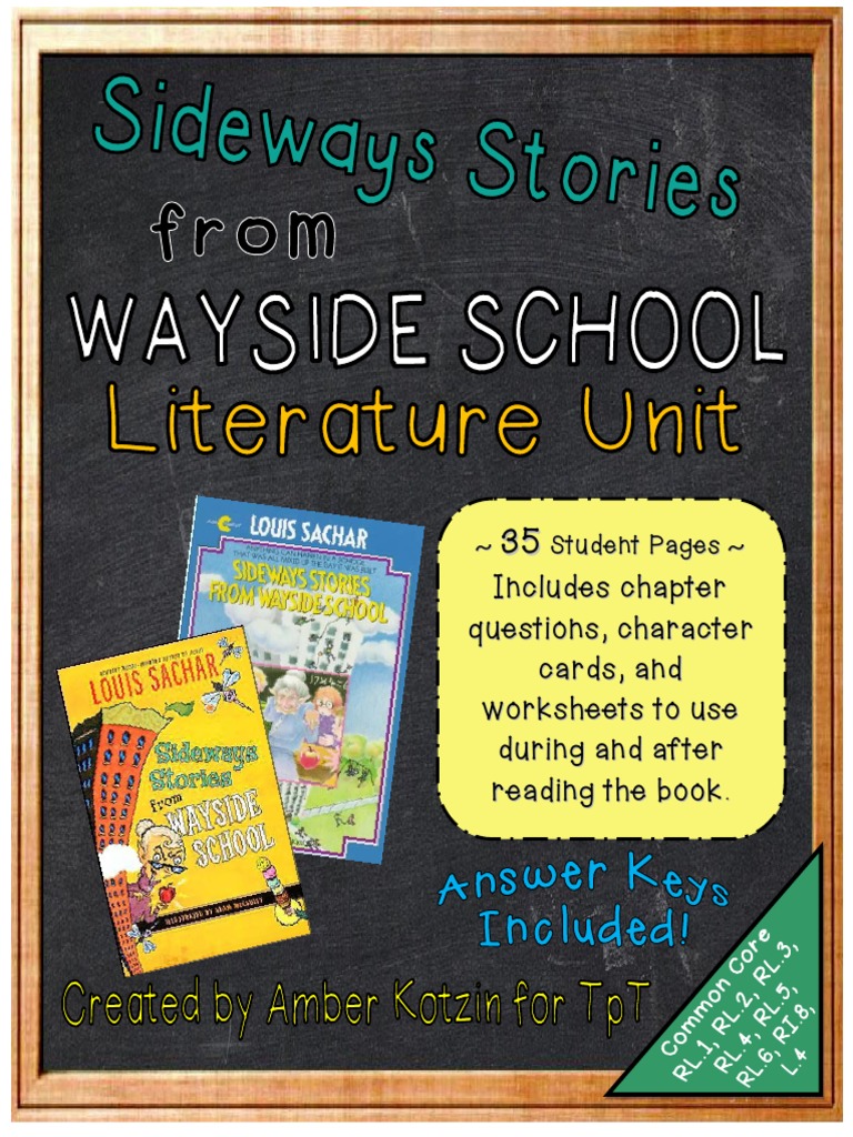 SidewaysStoriesfromWaysideSchoolLiteratureGuideCommonCoreAligned 1 ...